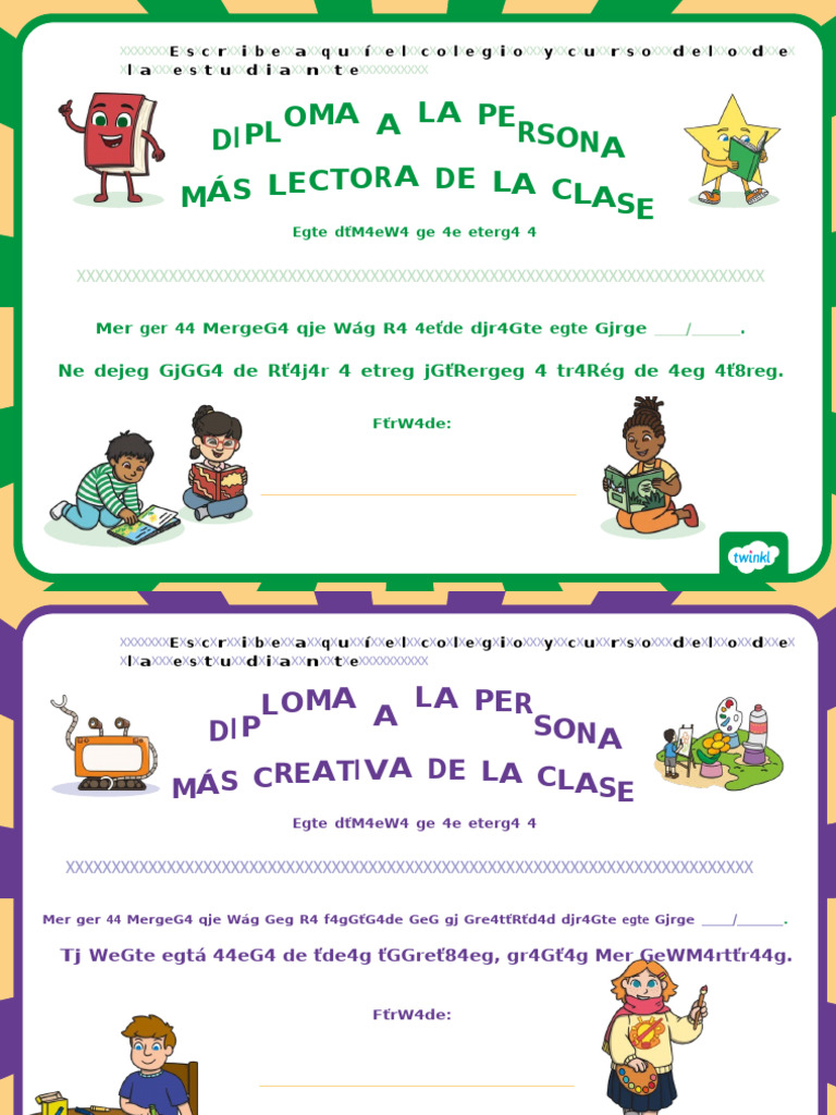 Diplomas de fin de curso - Editable interactivo (1) | PDF