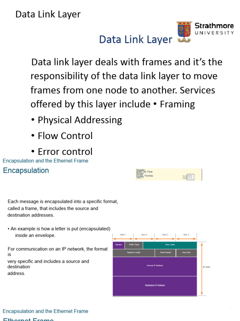 Topic 6.2 Data Link Layer | PDF | Multicast | Ethernet