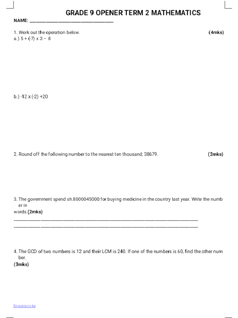 Grade 9 MATHEMATICS - Phoenix | PDF