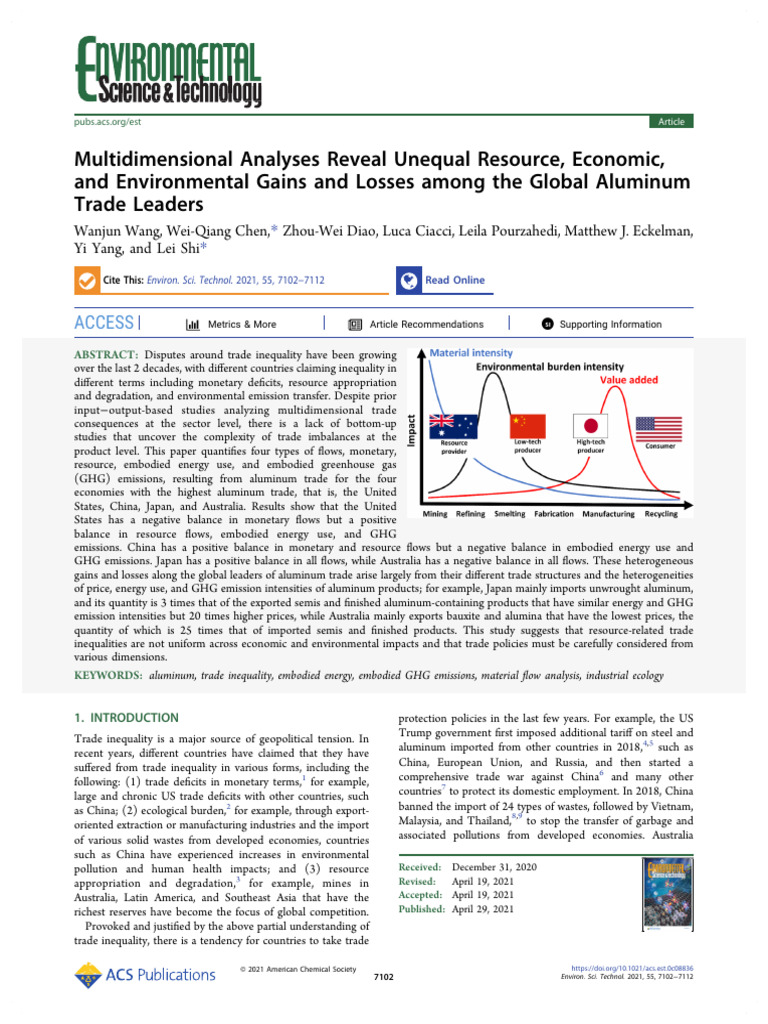 Wang Et Al 2021 Multidimensional Analyses Reveal Unequal Resource Economic and Environmental ...