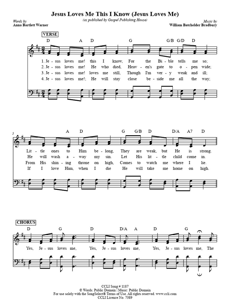 Jesus Loves Me This I Know (Jesus Loves Me) - Vocal-D | PDF