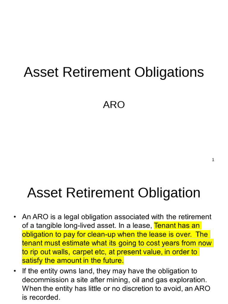 Year 1 ARO Expense Calculation | PDF | Depreciation | Expense