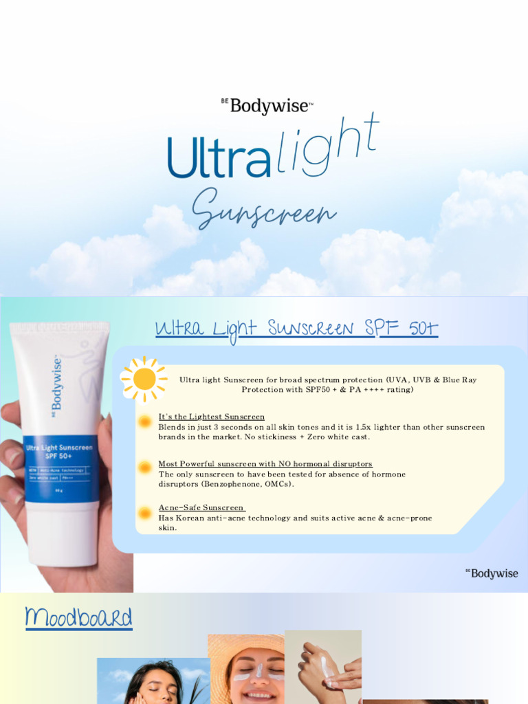 Be Bodywise Ultra Light Sunscreen Brief - Blitz | PDF | Sunscreen | Chemical Substances