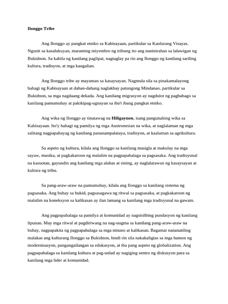 Wika Ilonggo Tribe | PDF