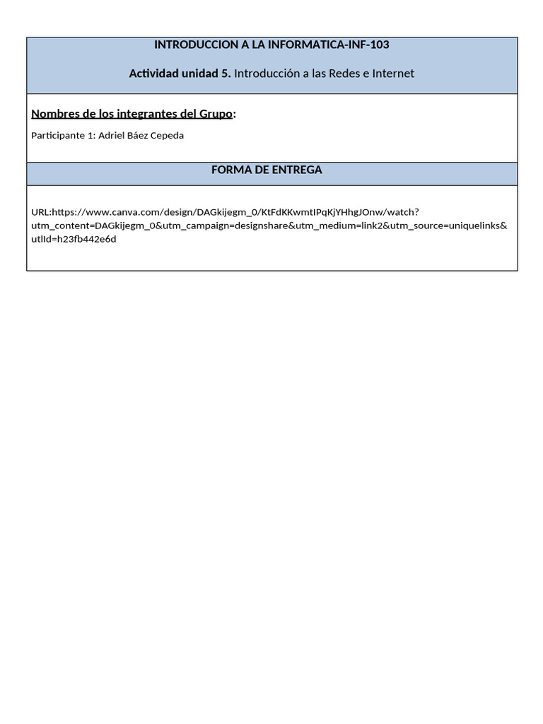 Formulario de Envio Actividad Practica Unidad 3 | PDF