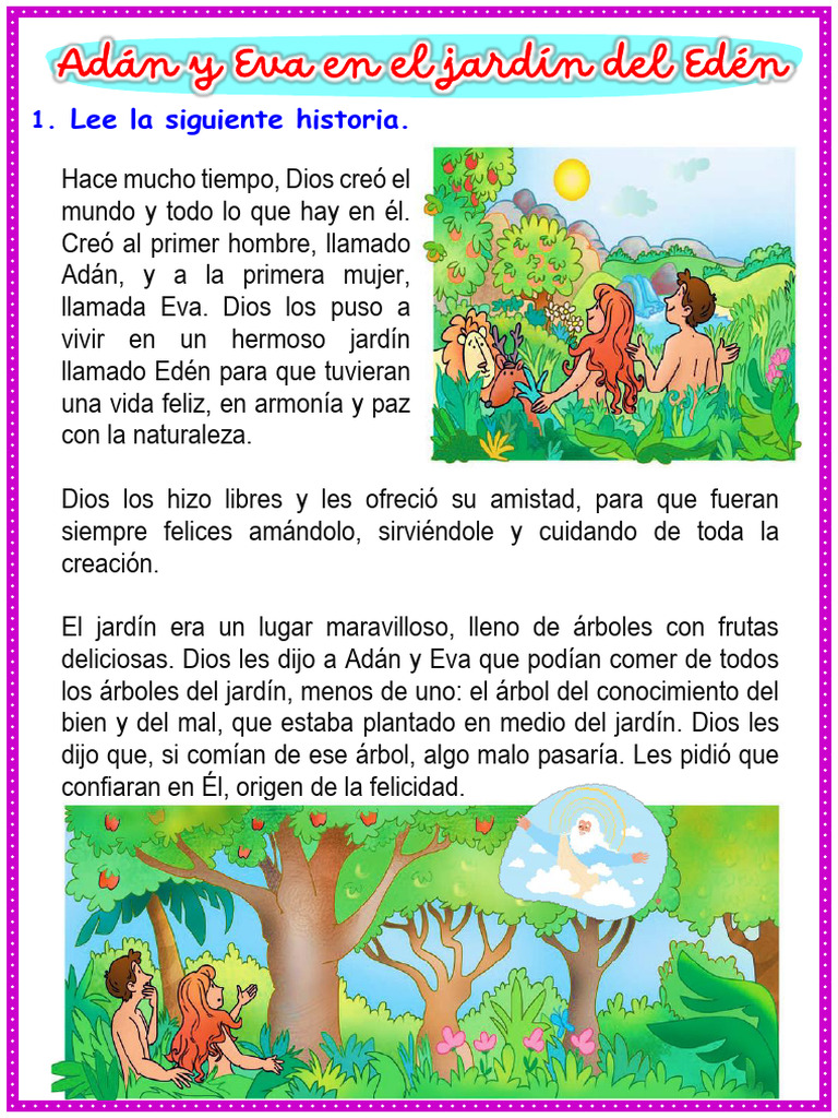 Adán y Eva en el Jardín del Edén | PDF | Víspera | Adán y Eva
