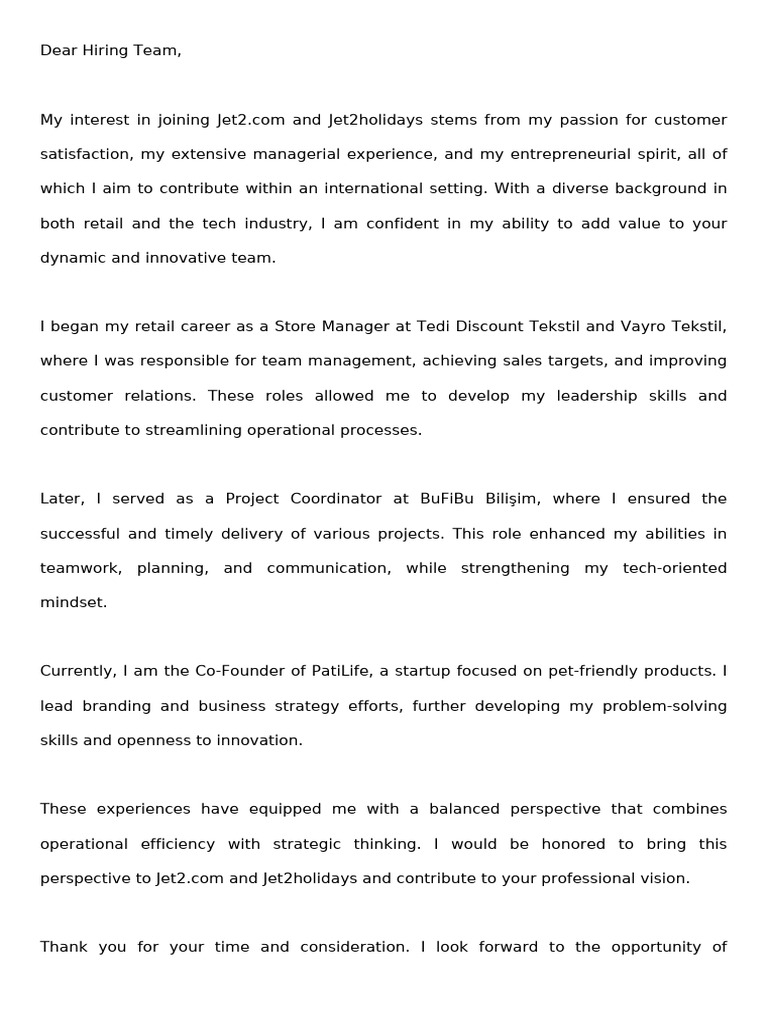 Cover Letter English | PDF