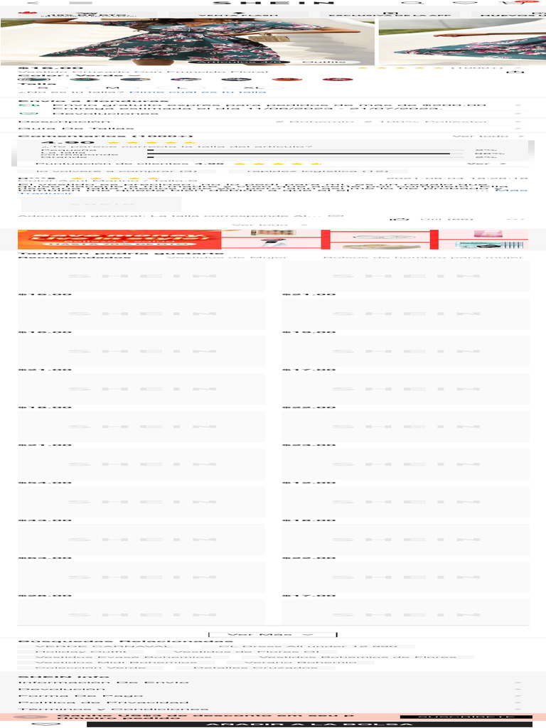 Vestido Cruzado Con Fruncido Floral SHEIN | PDF
