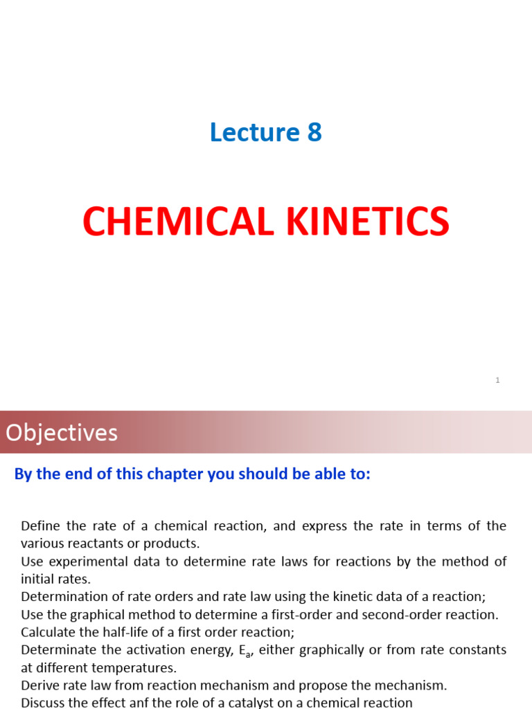 Chapter 8 - Chemical Kinetics | PDF | Reaction Rate | Chemical Kinetics
