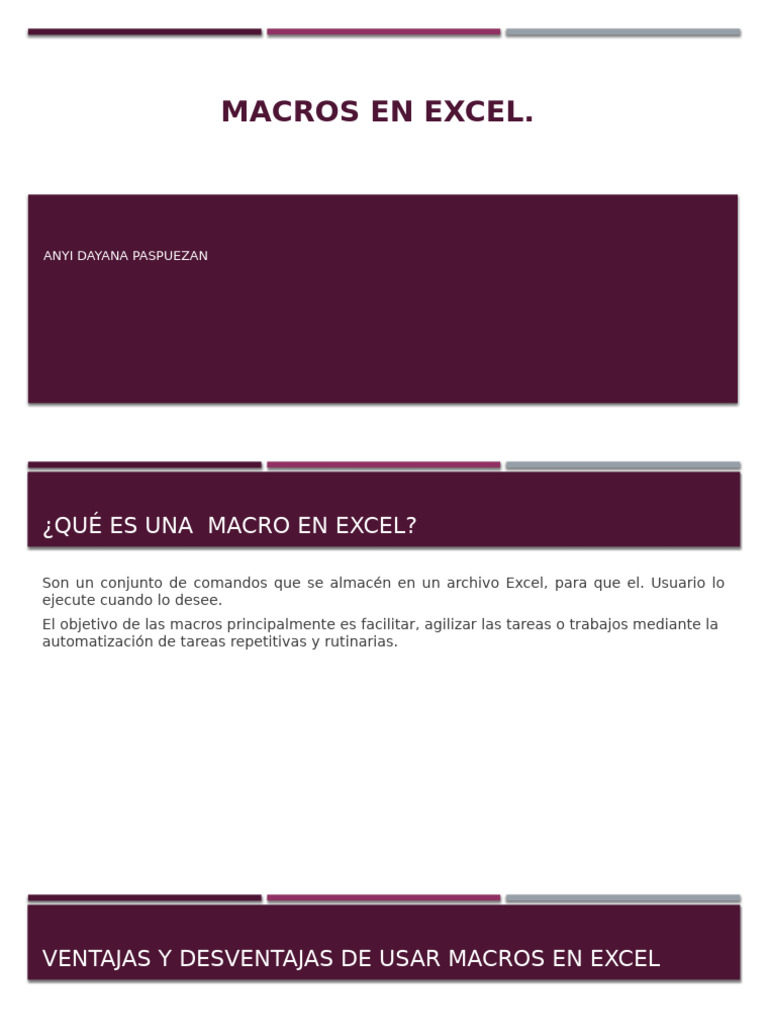 Macros en Excel. | PDF