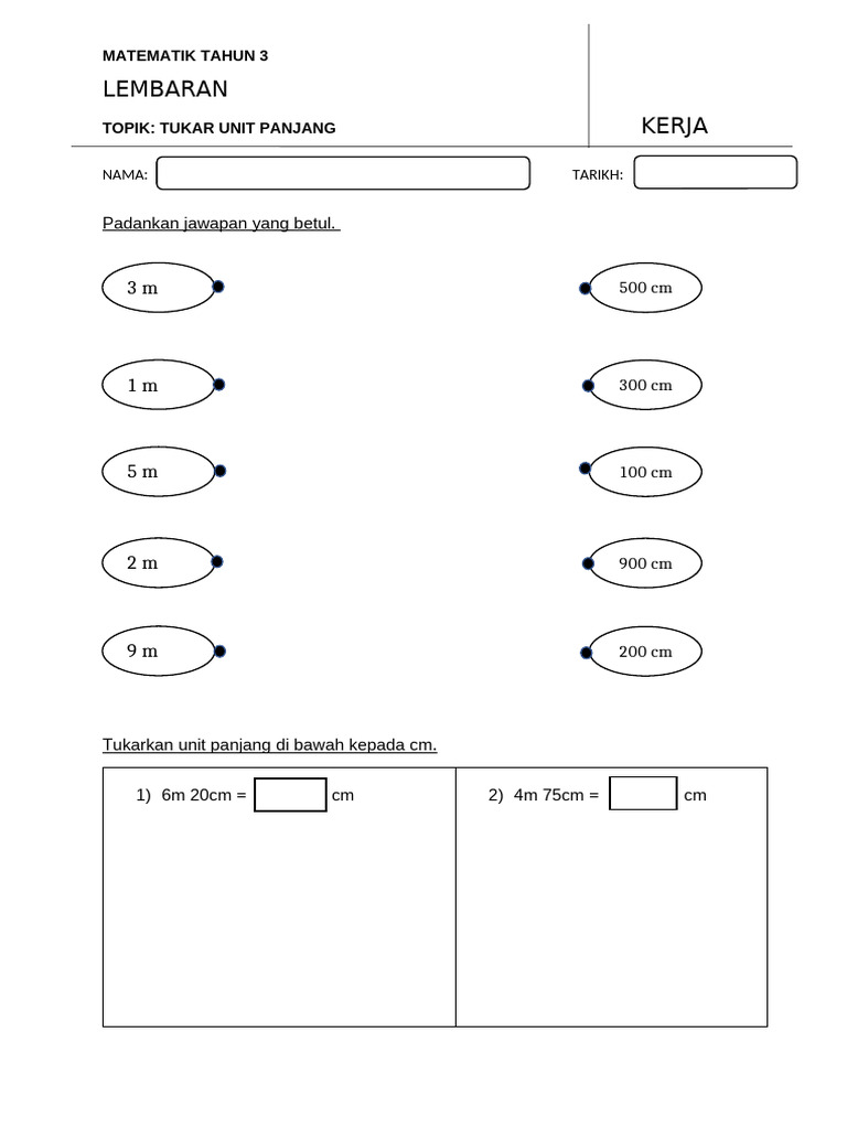 Lembaran Kerja Tukar Unit Panjang | PDF