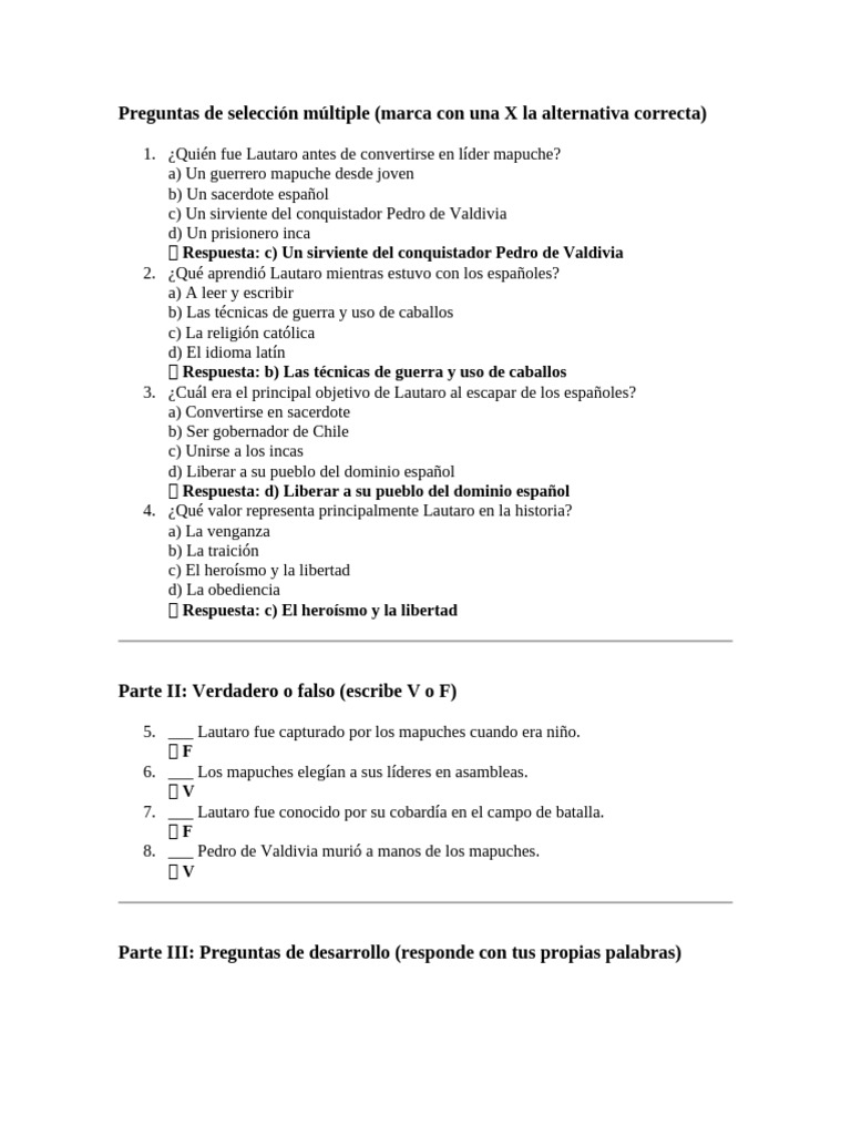 Preguntas sobre Lautaro y su legado | PDF