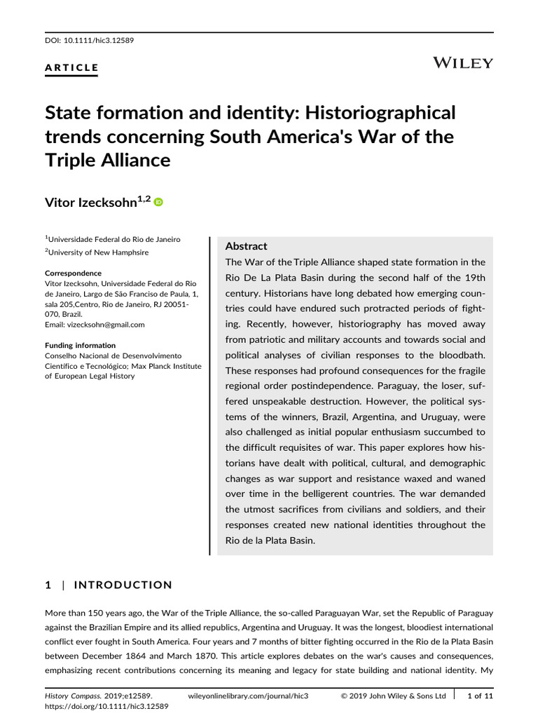 State Formation and Identity | PDF | Paraguay | Brazil
