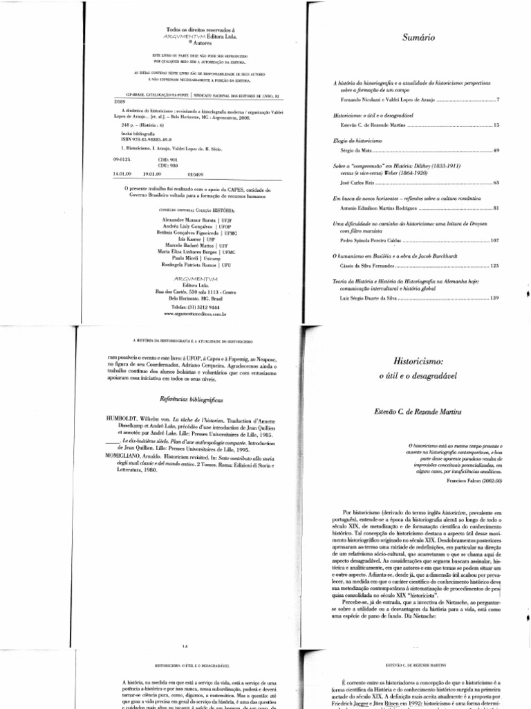 Martins Estevao A Dinamica Do Historicismo o Util e o Desagradavel PDF Free | PDF | Pensamento ...