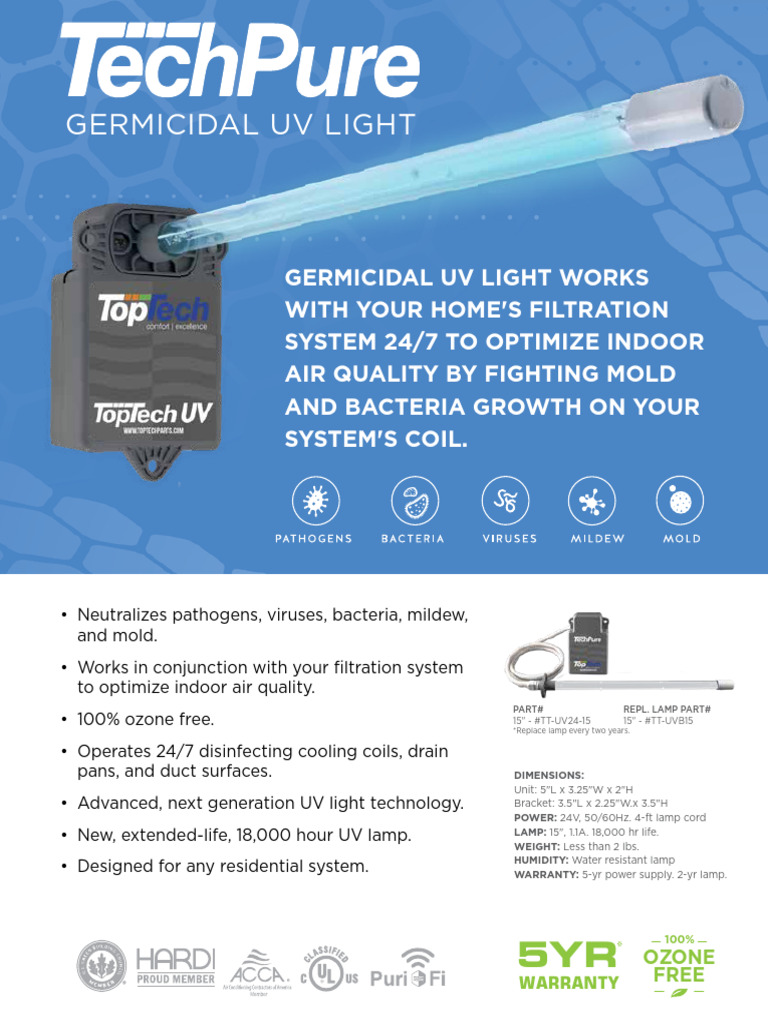 Lampara TT-UV-2415 TechPure | PDF | Ultraviolet
