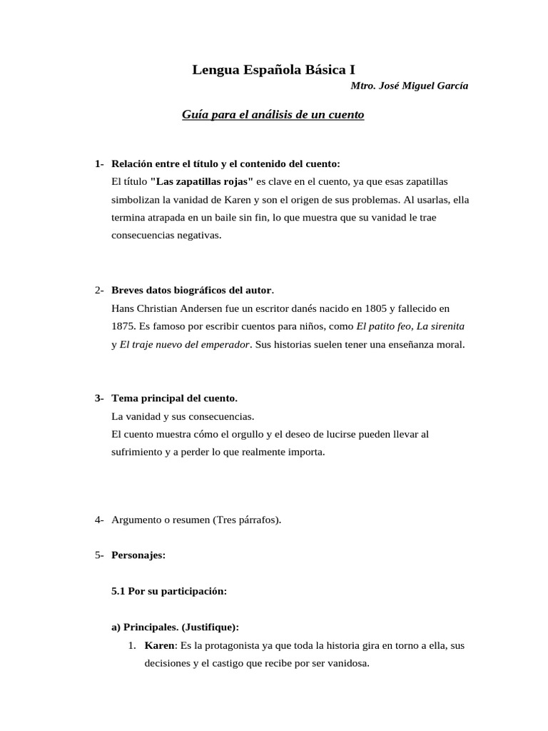 Guía para El Analisis de Un Cuento Letras 012 | PDF
