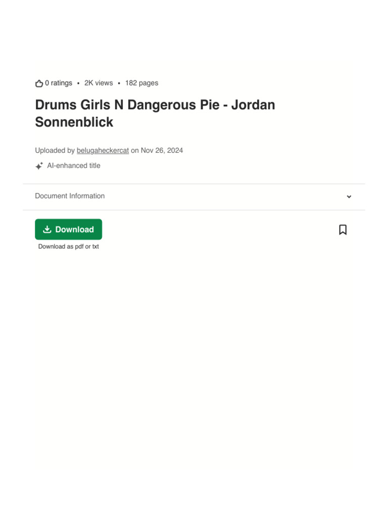Drums Girls N Dangerous Pie - Jordan Sonnenblick - PDF - Drum - Oatmeal ...