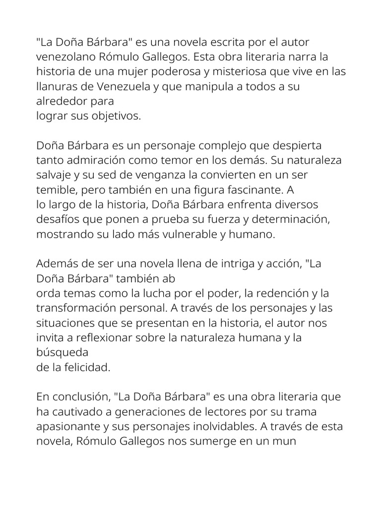 Doña Bárbara | PDF