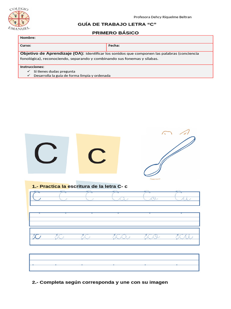 Letra Ca Co Cu | PDF