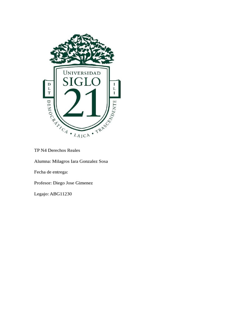 TP N4 Derechos Reales | PDF | Daños y perjuicios | Propiedad