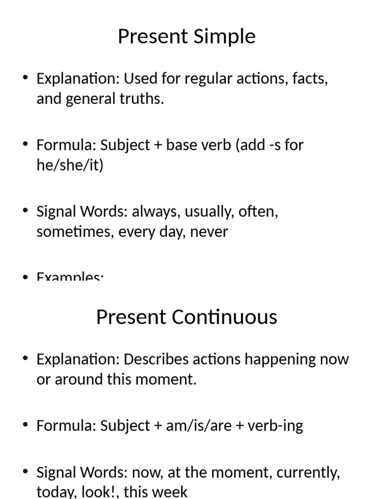 English Tenses Notes | PDF | Semantic Units | Linguistic Morphology