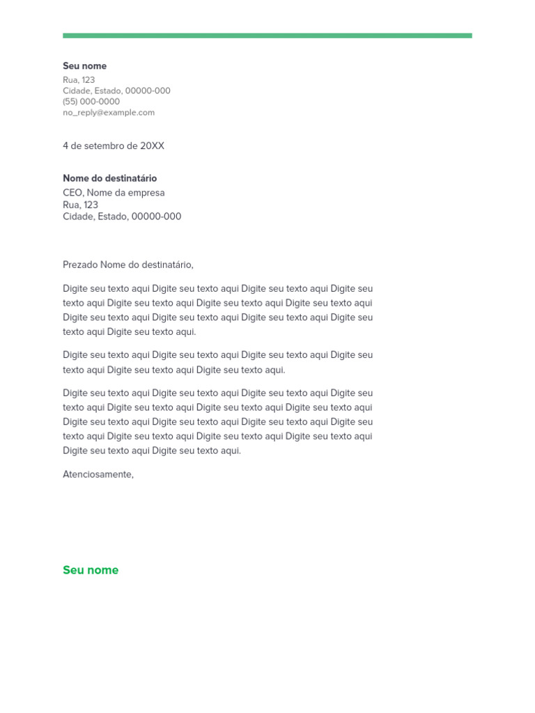 Modelo de Carta Formal de Apresentação | PDF