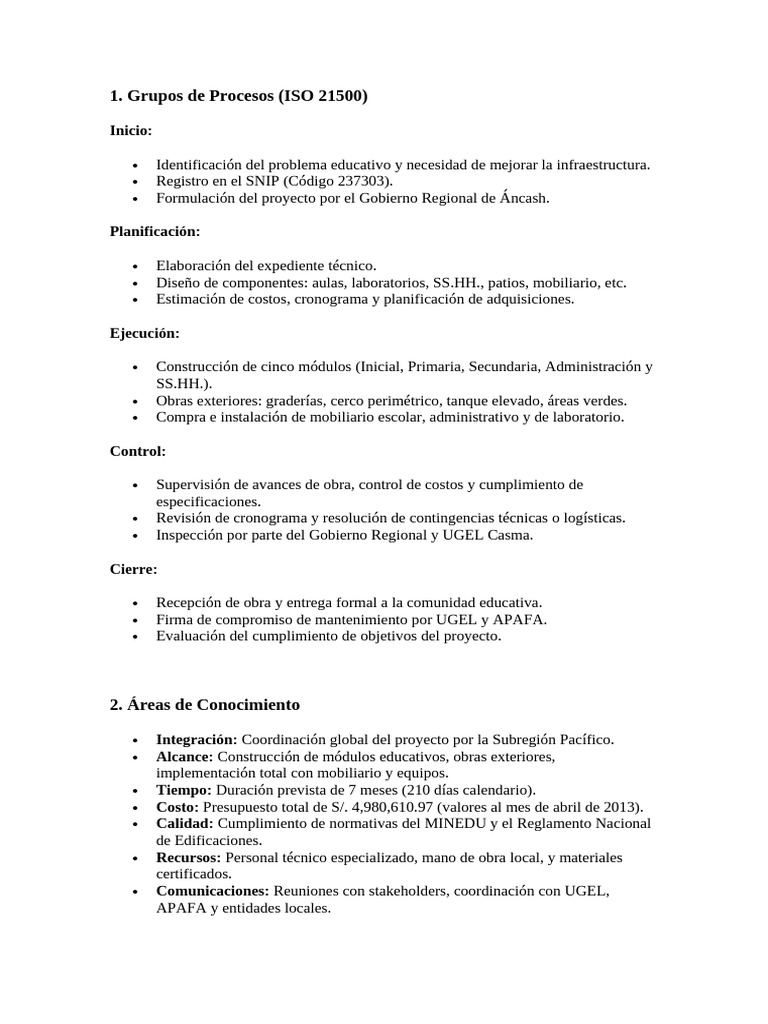 Alcance Iso 21500 | PDF