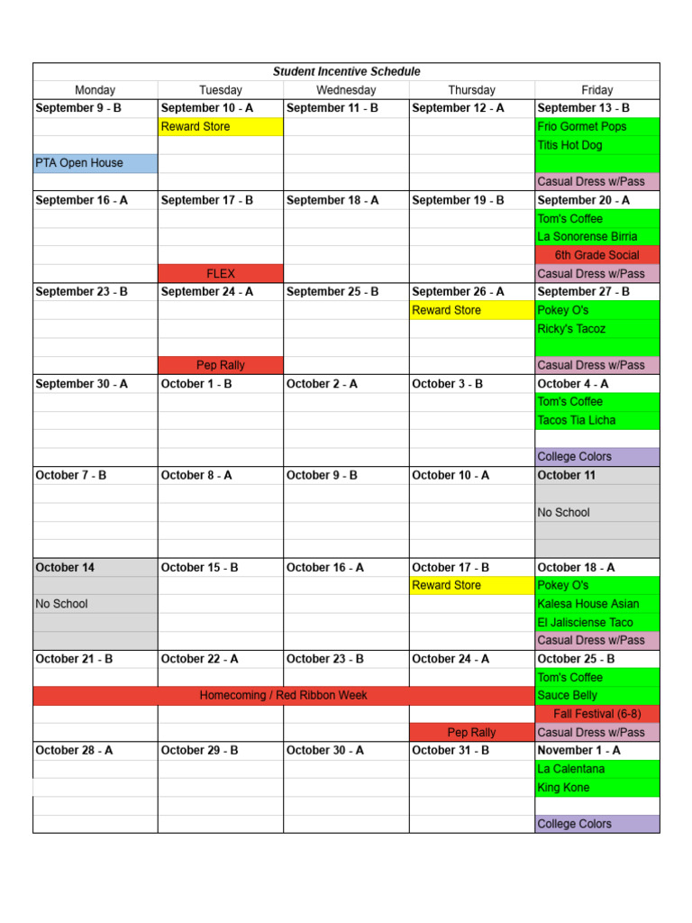 Incentive Schedule September October 2024 | PDF