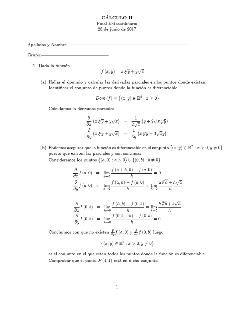 2017 Junio | PDF | Integral | Cálculo multivariable