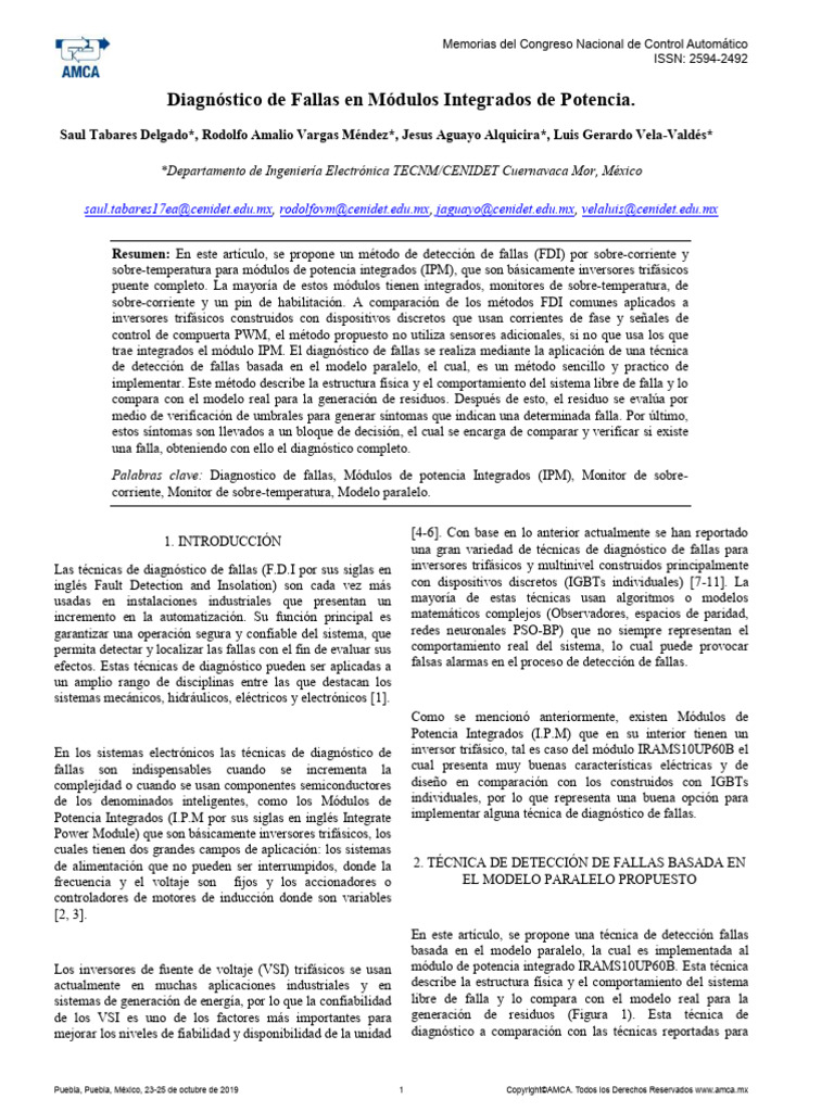 Diagnóstico de Fallas en Módulos Integrados de Potencia | PDF | Electrónica | Inversor de energia