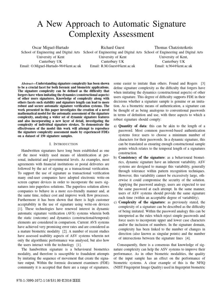 Signature Complexity Assessment Model | PDF | Regression Analysis ...
