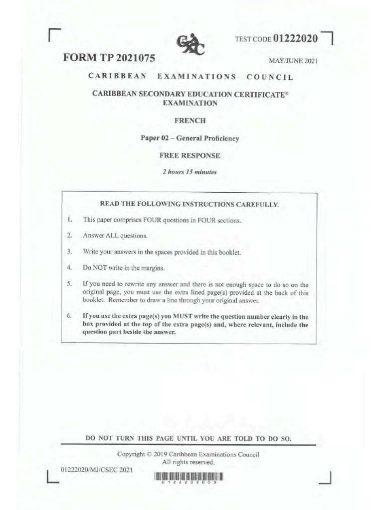 French Paper 2 May.June 2021 | PDF