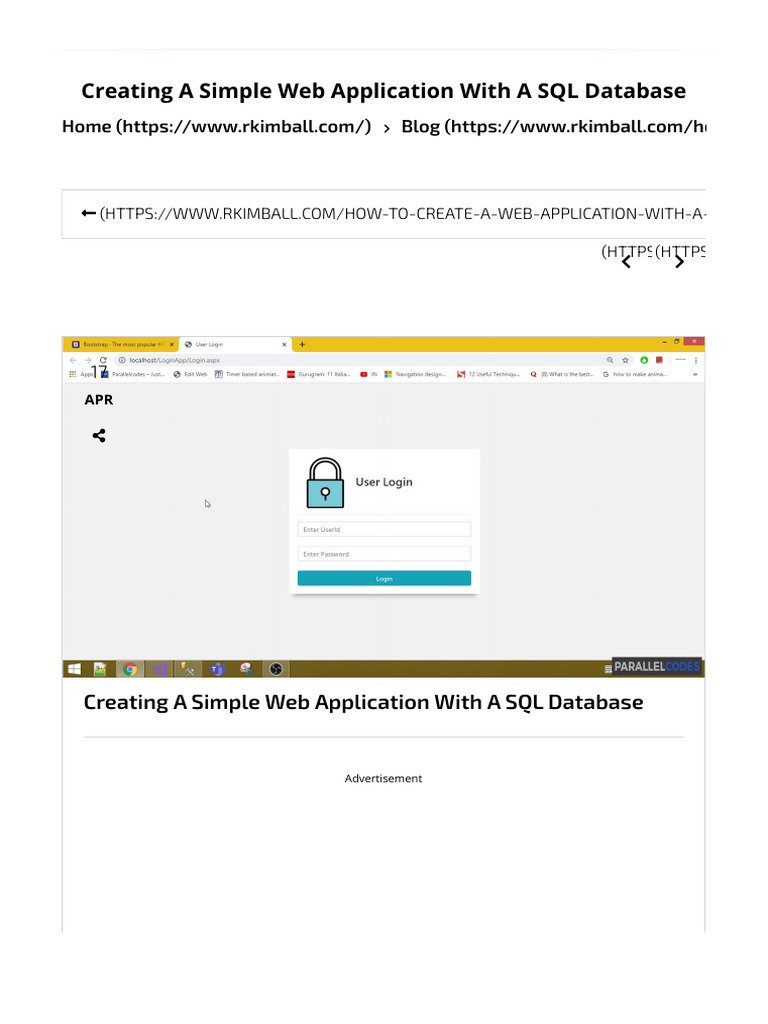 Creating A Simple Web Application With A SQL Database | PDF | Databases | World Wide Web