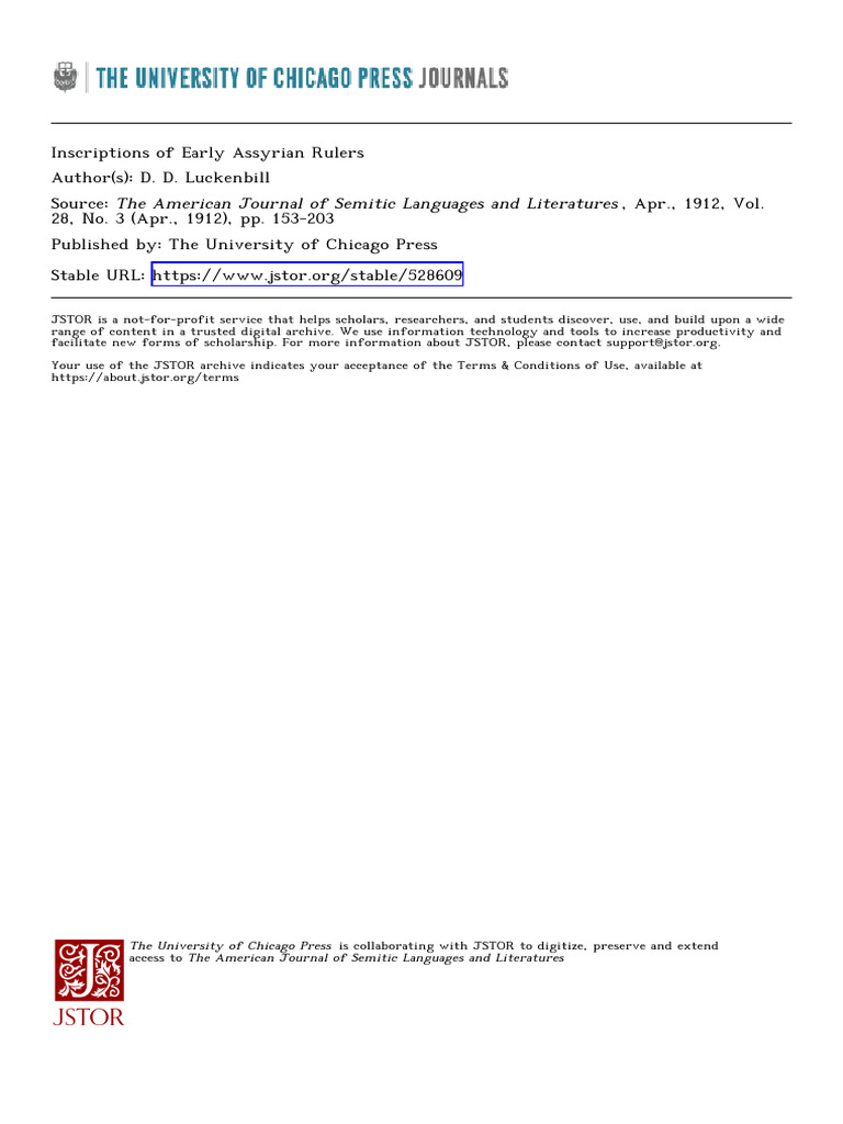 Early Assyrian Rulers' Inscriptions | PDF | Assyria | Babylonia