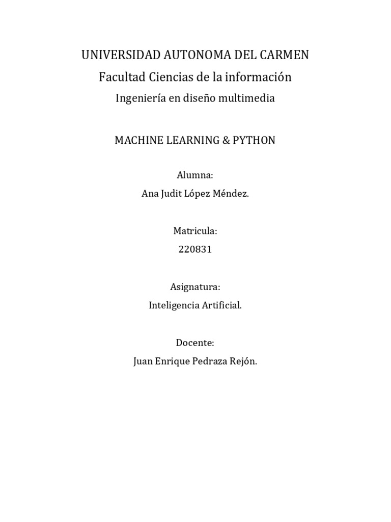 MACHINE_LEARNING_PYTHON | PDF | Aprendizaje automático | Aprendizaje profundo