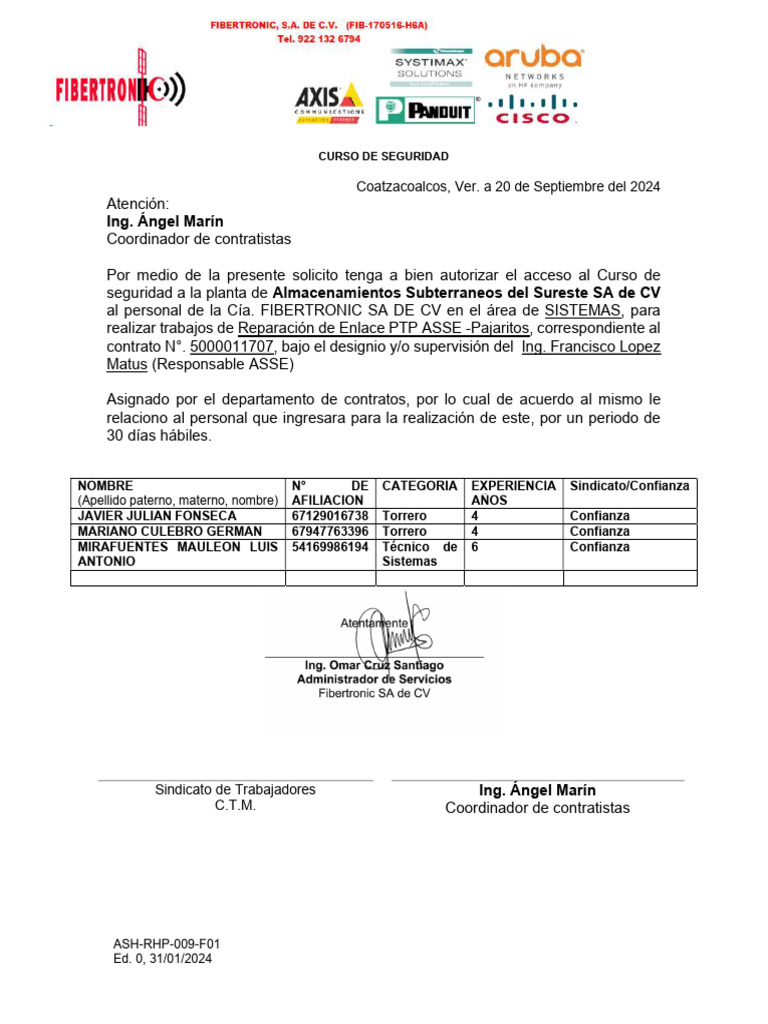 01 ASH-RHP-009-F01 Curso de Seguridad | PDF