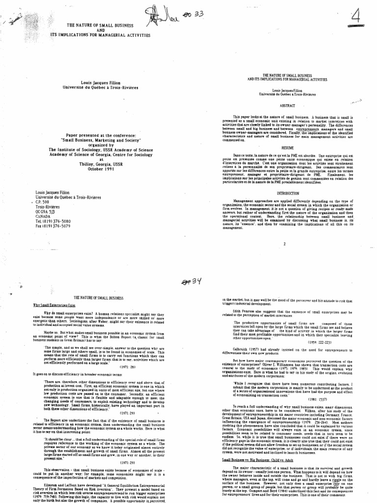 The Nature of Small Busines | PDF