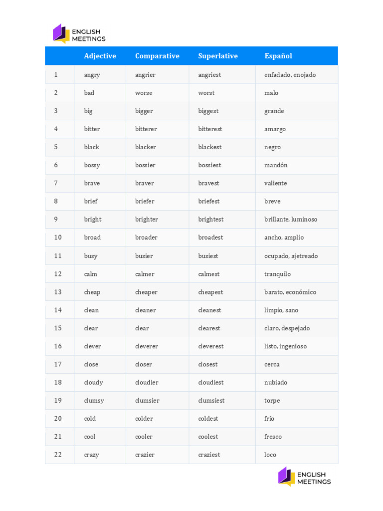 Spanish Adjective Forms Guide | PDF