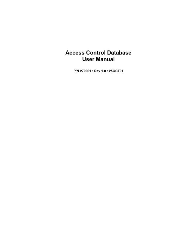 EST-EST3-v1.0-Access-Control-Database-User-Manual | PDF | Access Control | Computer Network