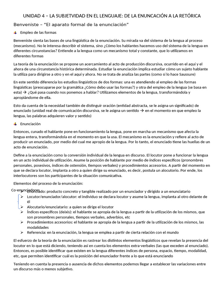 UNIDAD 4 Final Linguistica | PDF | Retórica | Lingüística