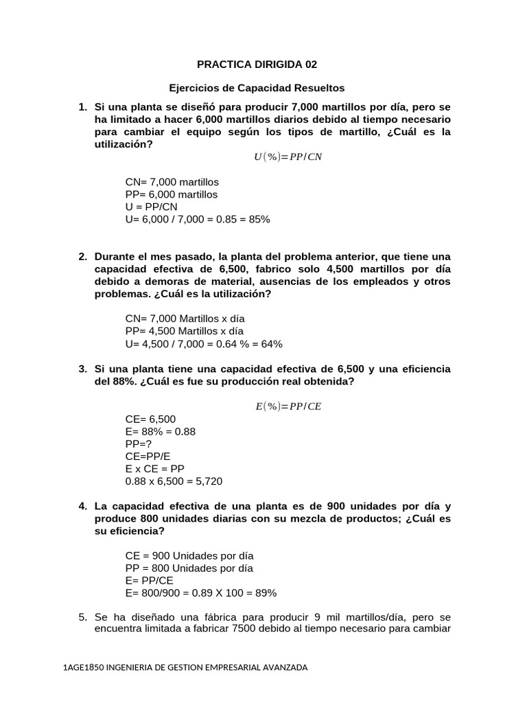 Practica Dirigida 03 Capacidad | PDF