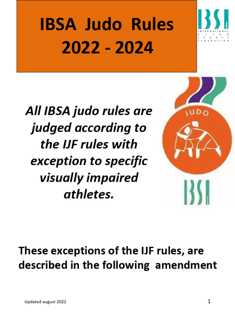 Ibsa Rules Updated August 2022 | PDF | Judo
