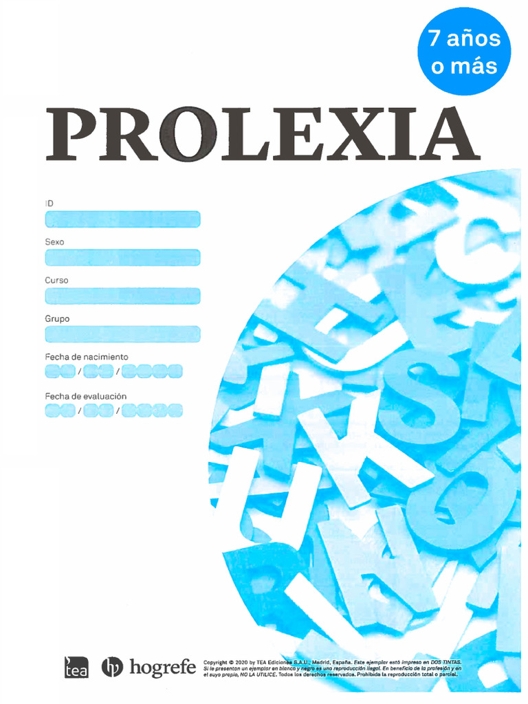 PROLEXIA - Cuaderno de Estímulos (7 o Más) | PDF