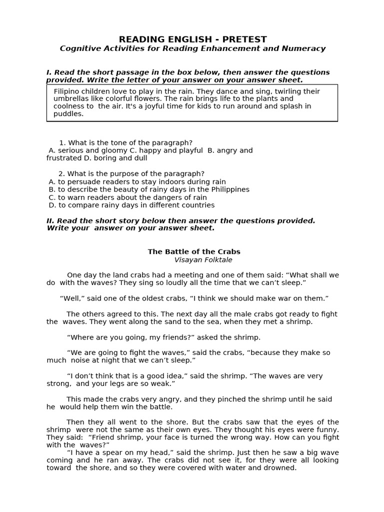 Grade 7 English Pre-Test | PDF | Climate Change | Recycling