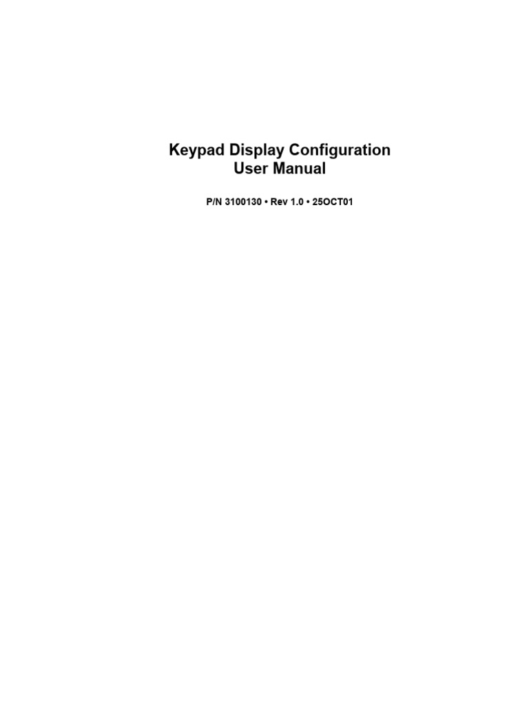 EST EST3 v1.0 Keypad Display Configuration User Manual | PDF | Window (Computing) | Computer ...