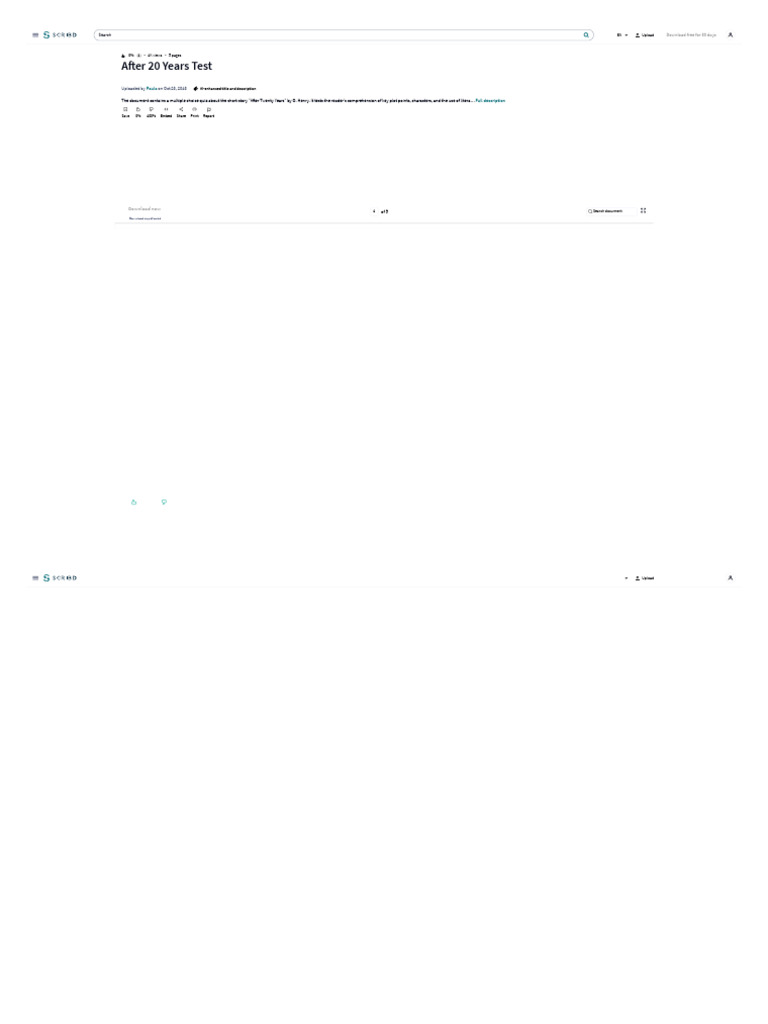 After 20 Years Test - PDF - Irony | PDF