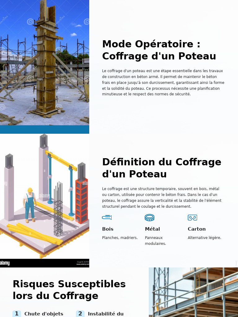Mode Operatoire Coffrage Dun Poteau | PDF | Béton | Génie du bâtiment