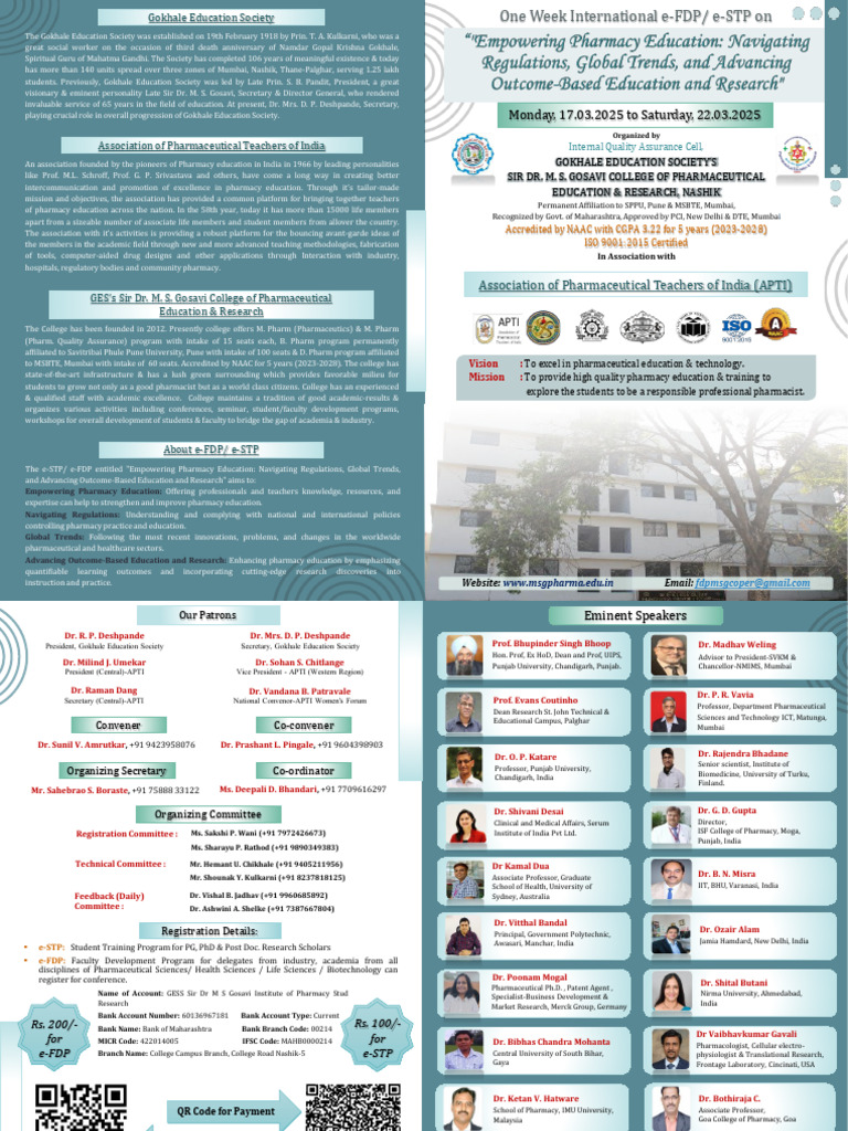 MSGCOPER - STP FDP 2025 Brochure | PDF | Pharmacist | Health Care