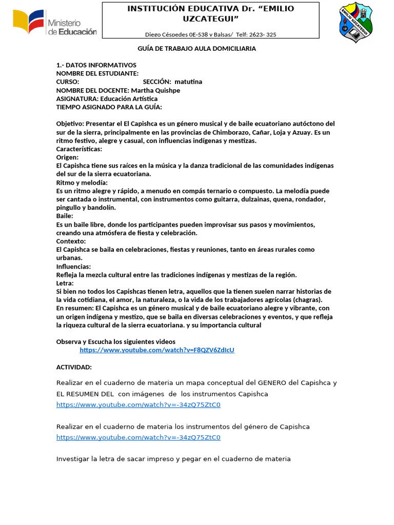 Genero Del Capishca | PDF | Bailes | Las artes escénicas