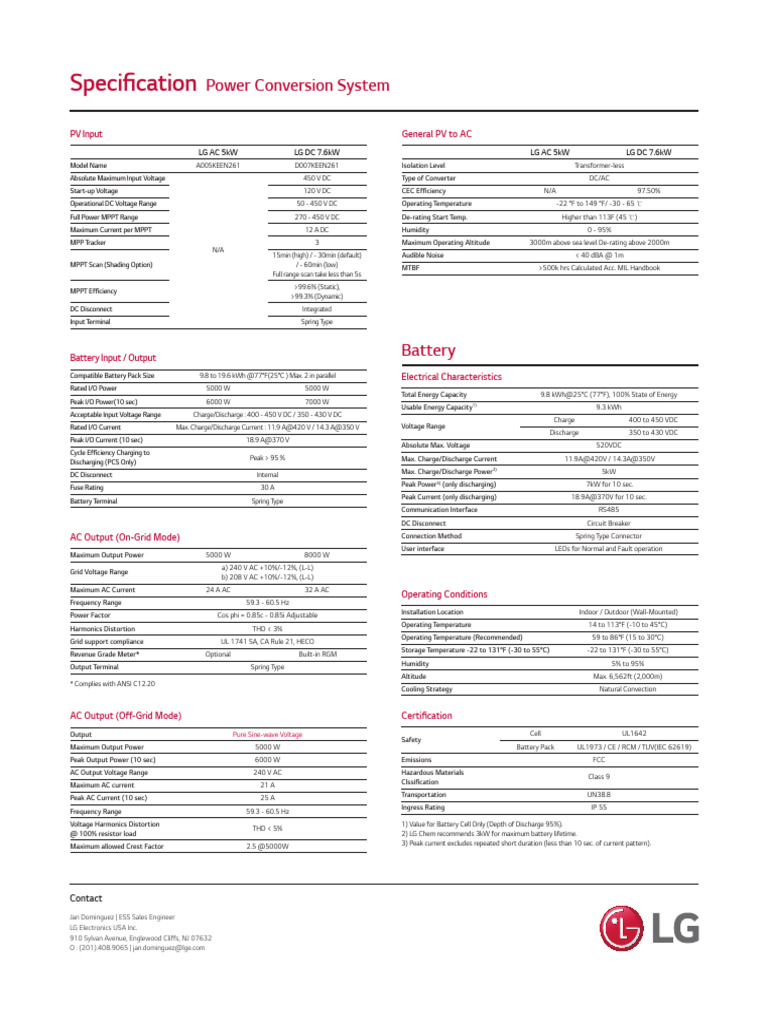 LG ESS Brochure-Final Ver1 04052019 | PDF | Alternating Current ...